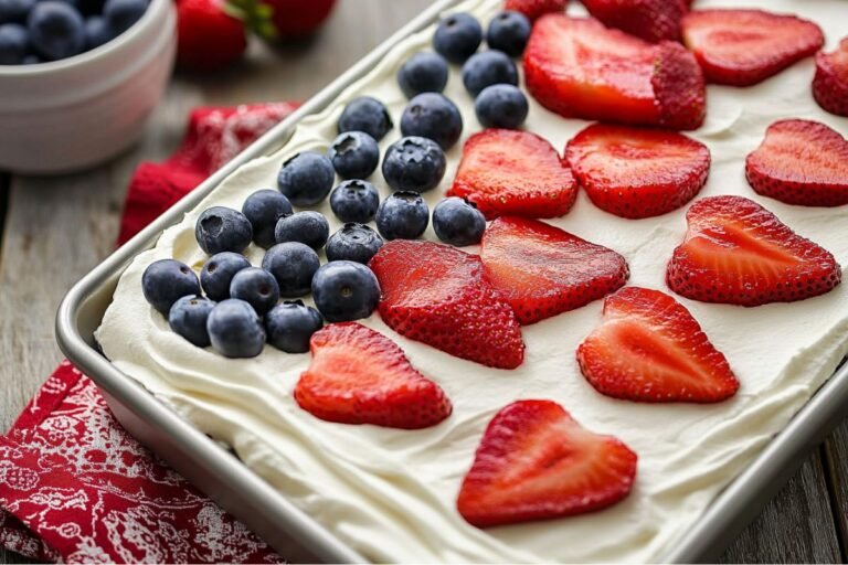 Easy Strawberry Jello Flag Cake