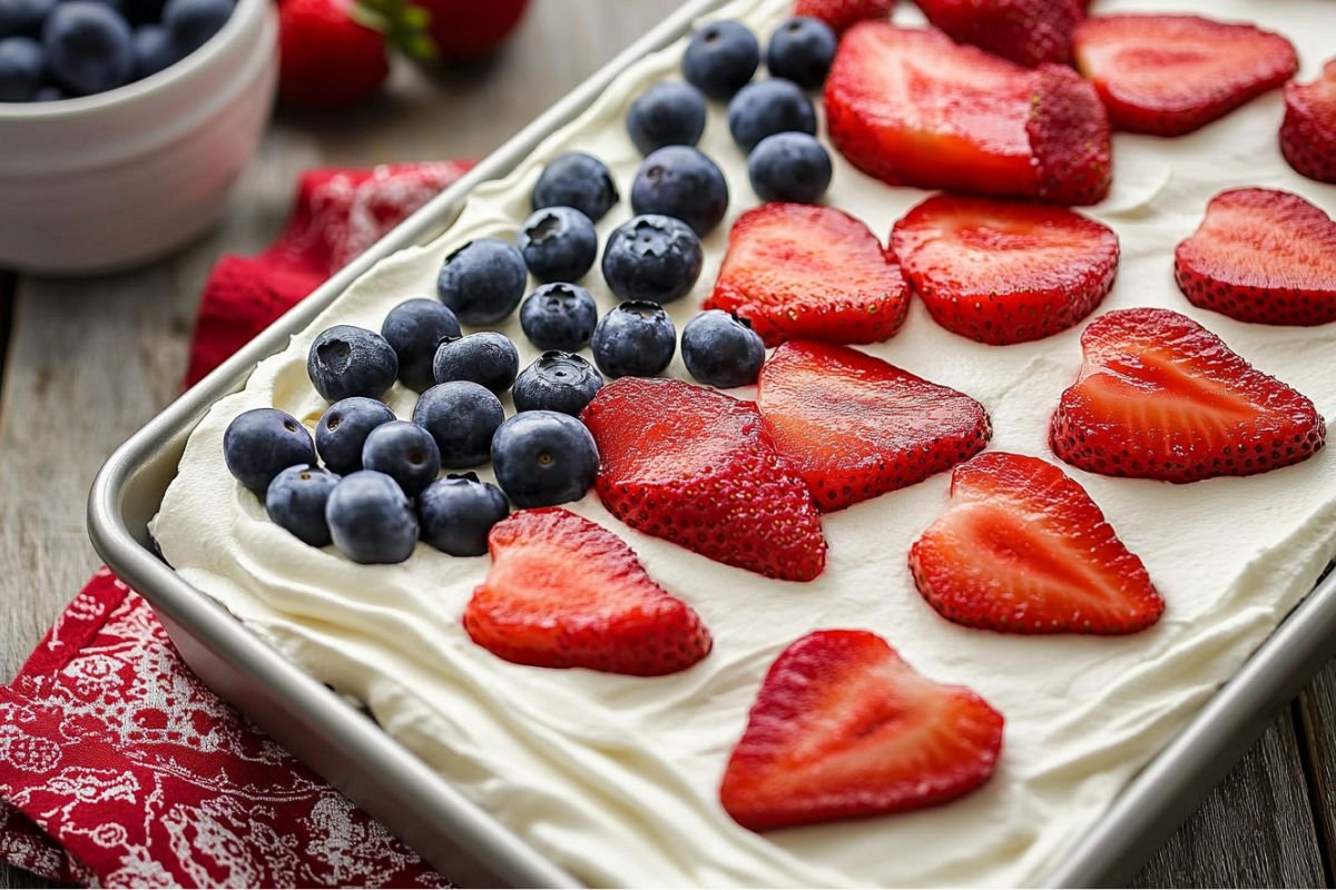Easy Strawberry Jello Flag Cake